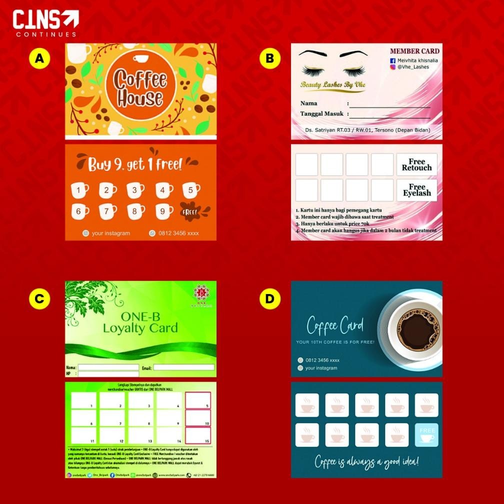 Jual VIRAL Cetak Kartu Member/Loyalty Card + Stempel Mini, Desain ...