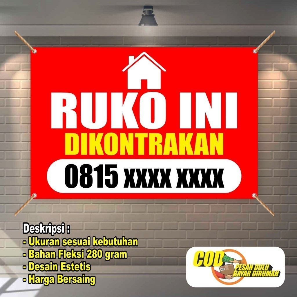 Jual SPANDUK RUKO DIKONTRAKAN RUKO DIJUAL MURAH bisa Bayar COD | Shopee ...