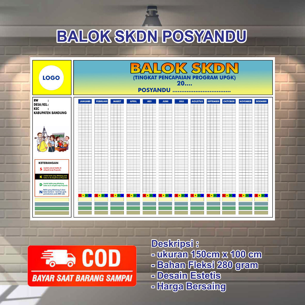 Jual BANNER PAPAN DENAH SKDN POSYANDU MURAH 150X100 CM bisa COD free ...