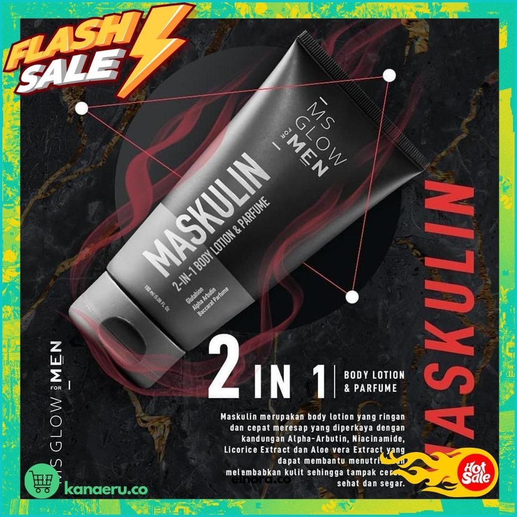 Jual Ms Glow For Men Maskulin 2 In 1 Body Lotion Parfume Original Harum ...