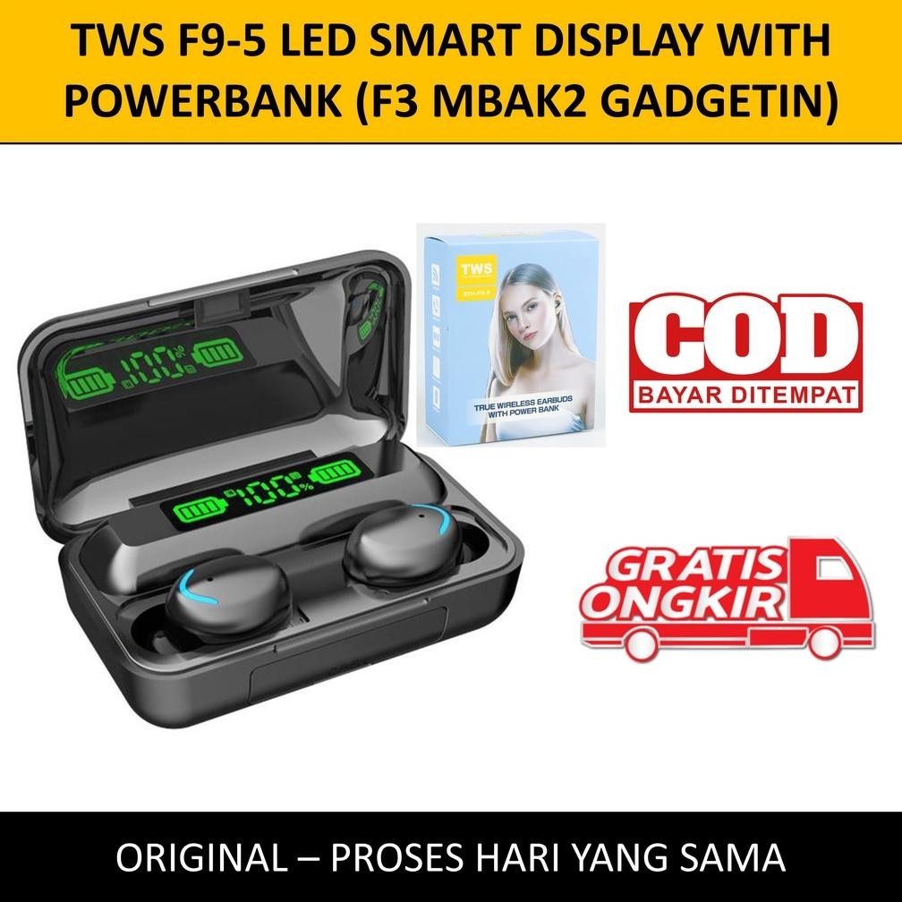 Jual Headset Bluetooth Tws F9-5 F9 F9 5 Led Smart Display With Powerbank Earphone Speaker Mbak2 ...