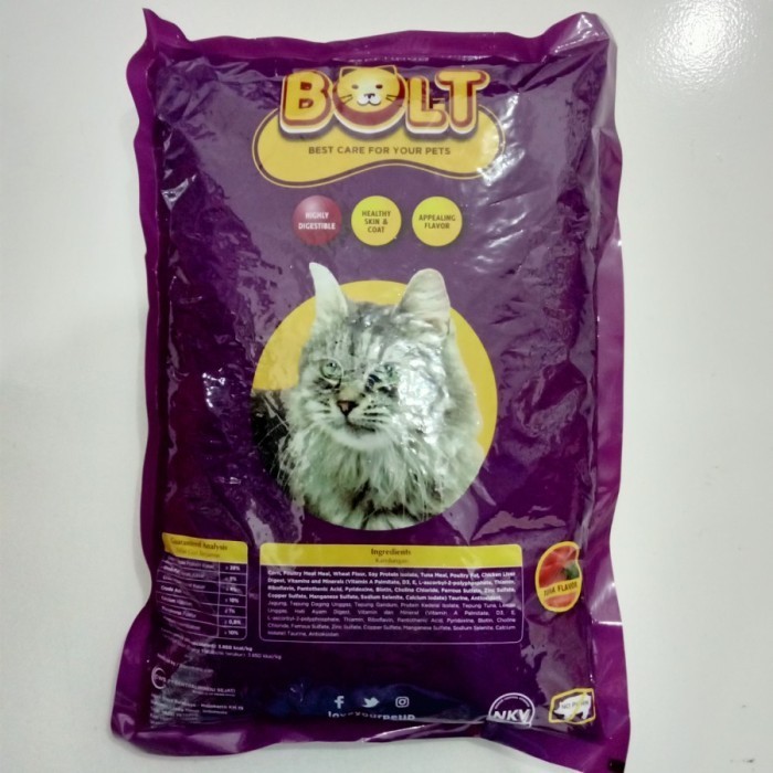 Jual Dry Cat Food Bolt Ikan Fish 800 Gram - Repack ( Paket 5 Pcs ...