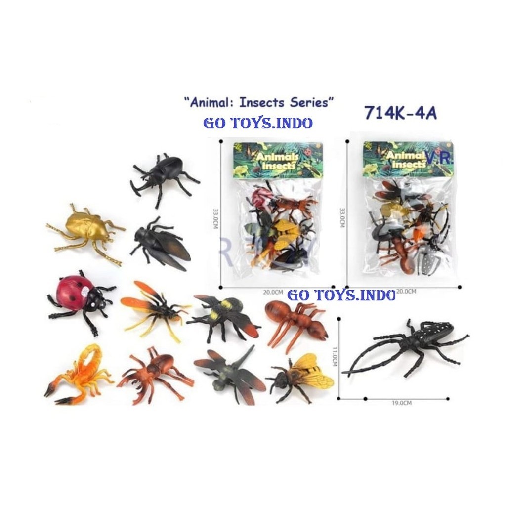 Jual Mainan Edukasi Binatang Karet Serangga Mystical Insects isi 8 pcs ...