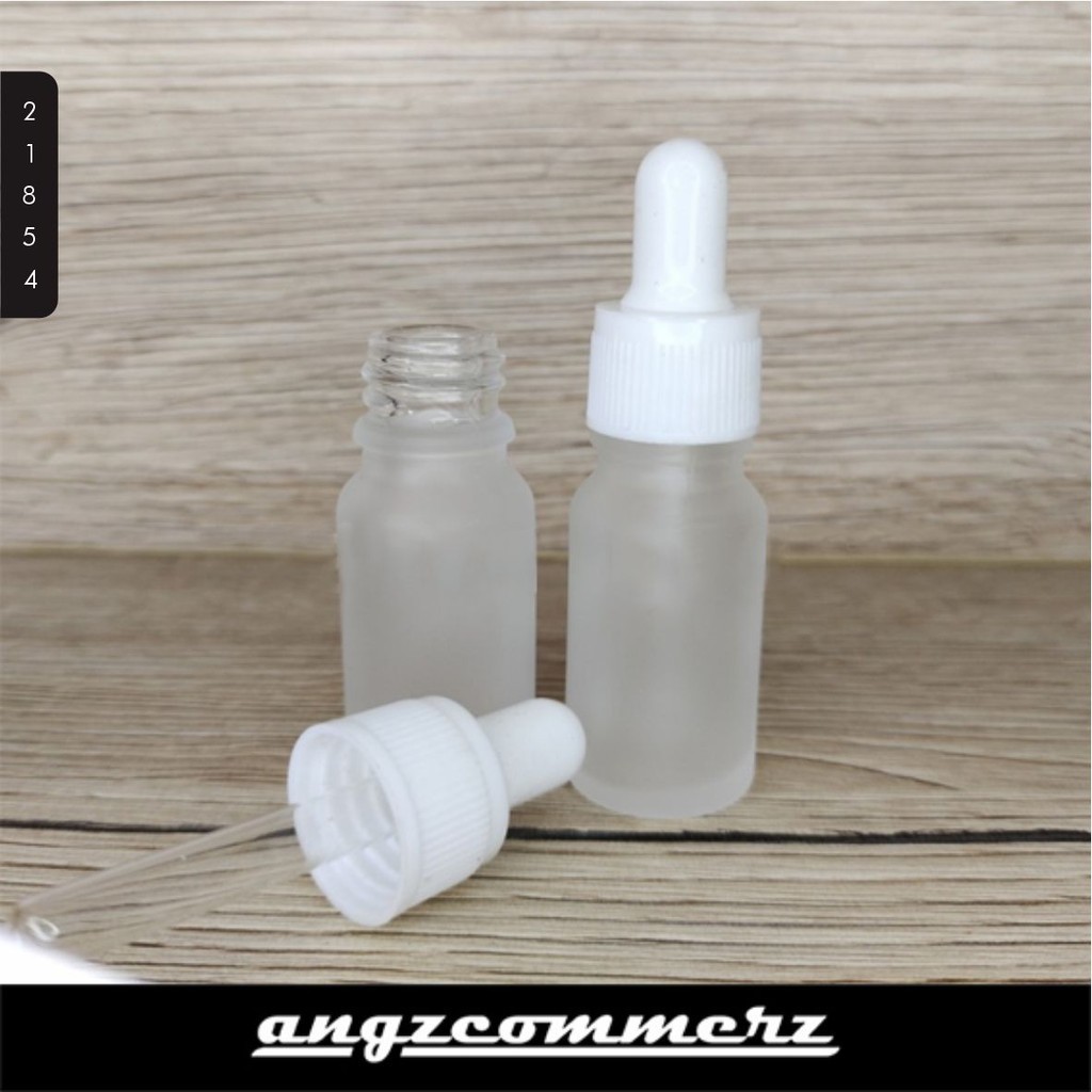 Jual Botol Kaca Frosted Bottle With Dropper Pipette 10 ml White ...