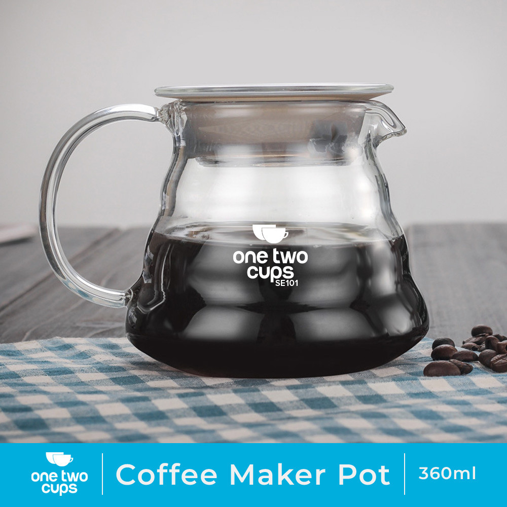 Jual One Two Cups Coffee Server V60 Drip Pour Over Borosilicate Glass 360ml | Shopee Indonesia