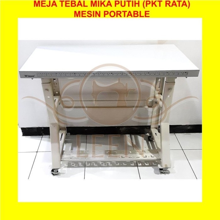Jual Meja Tebal Mika Putih Pkt Rata Mesin Jahit Portable Meteran Leen ...