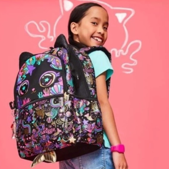 Jual Smiggle Black Cat Backpack/Tas Ransel Anak SD Perempuan/ School ...
