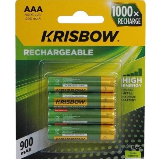 Jual Krisbow Set Baterai Rechargeable Size Aaa 900 Mah 4 Pcs | Shopee ...