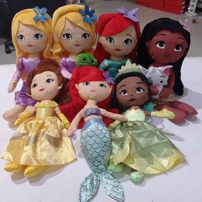 Jual Mainan Boneka Plush Disney Princess Moana Rapunzel Ariel Belle 34 ...