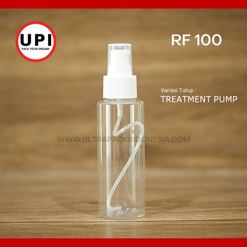 Jual KEMASAN BOTOL PUMP SERUM ISI ULANG - BOTOL PET RF 100ML CLEAR + TREATMENT PUMP PUTIH ...