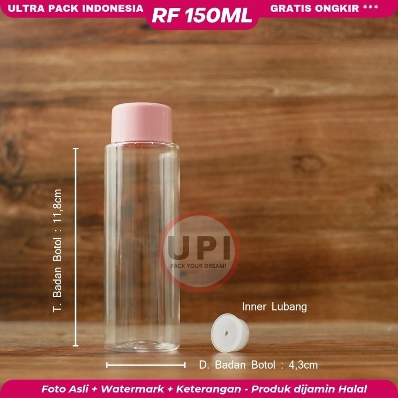 Jual KEMASAN BOTOL TONER ISI ULANG - BOTOL PET RF 150ML CLEAR + TUTUP ...