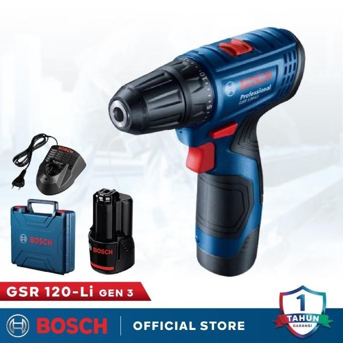 Jual GSR 120 Li BOSCH Cordless Impact Drill Mesin Bor Obeng GSR120-Li ...