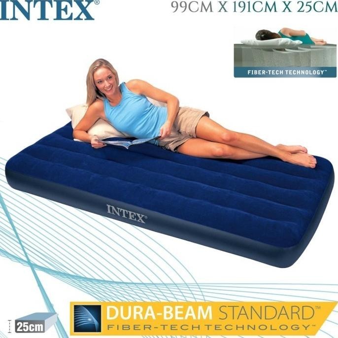 Jual INTEX 64757 Kasur Angin Durabeam Twin Blue | Shopee Indonesia
