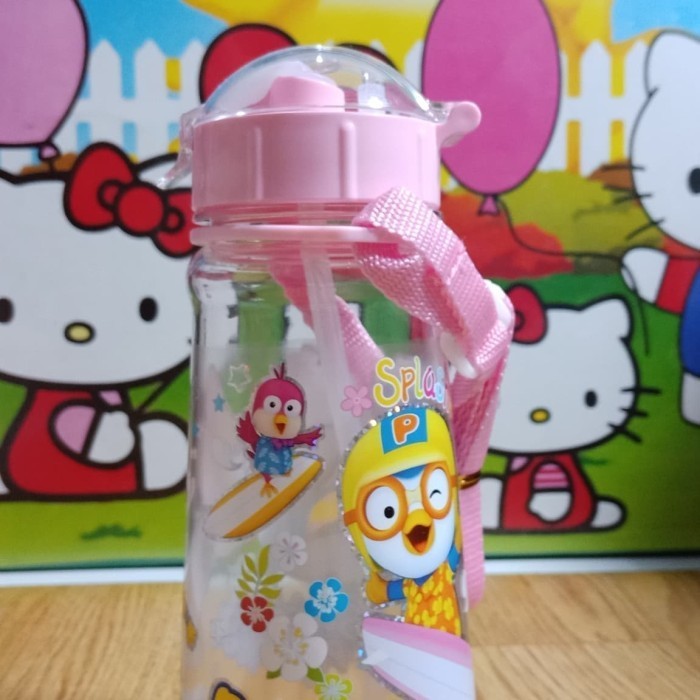 Jual Botol Air Pororo Pink + Tali 450 ml, Ori Korea, READY STOCK ...