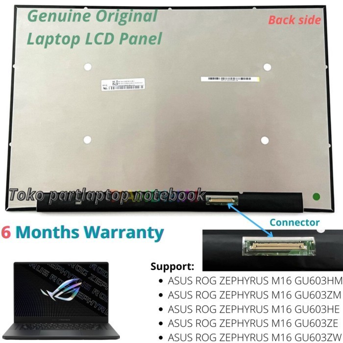 Jual Lcd Asus Rog Zephyrus M16 Gu603Hm Gu603Zm Gu603He New Original ...