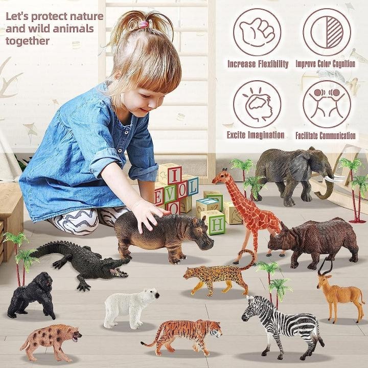 Jual jy-6 58 PCS kotak Mainan Model Hewan Simulasi Set/Mainan Boneka ...