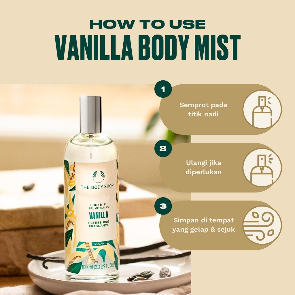 Jual The Body Shop Vanilla Body Mist 100ml | Shopee Indonesia