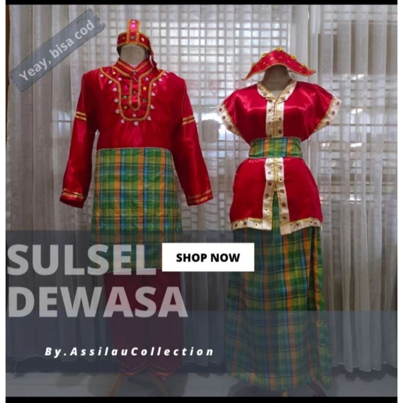 Jual Baju Adat Sulawesi Selatan /Baju Bodo Dewasa | Shopee Indonesia