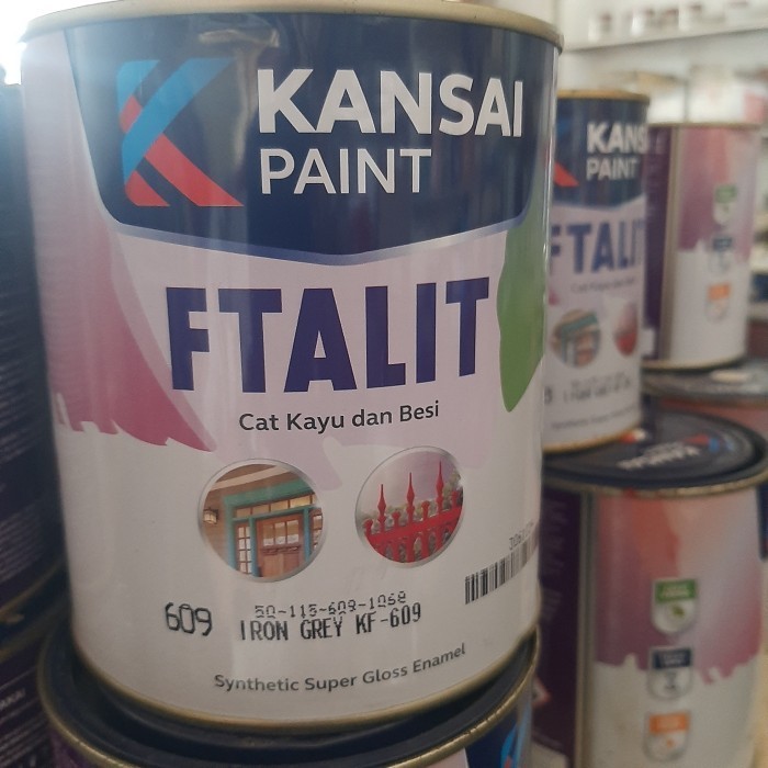 Jual Cat Minyak Ftalit Besi Kayu Abu Abu Iron Grey Cat Kansai 1 Kg ...