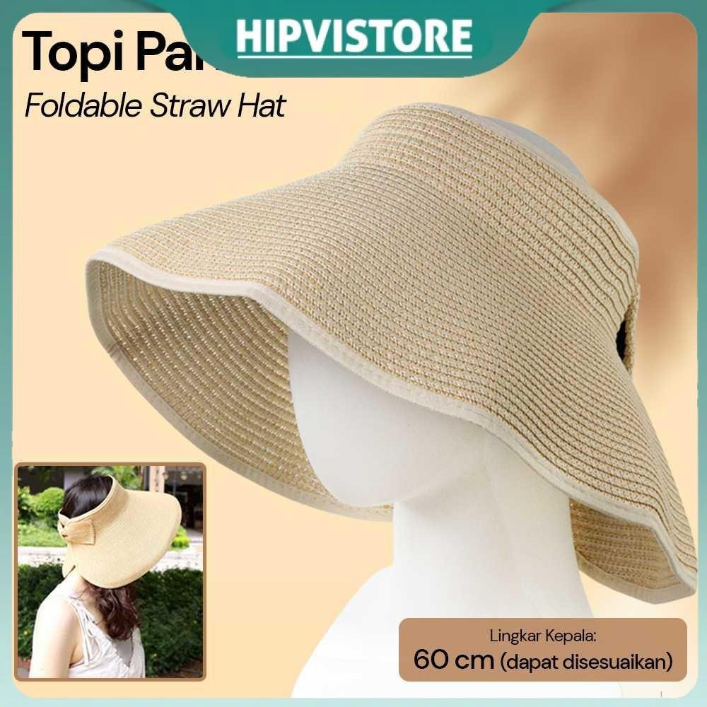 Jual LaMaxPa Topi Pantai Wanita Panama Foldable Summer Beach Straw Hat 60cm - WJ9024 | Shopee ...