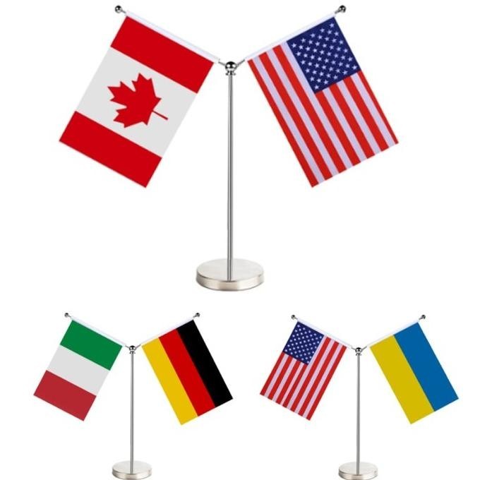 Jual Stand Tiang Bendera Meja Kecil Logam/Stand Bendera Tipe Y Dua ...