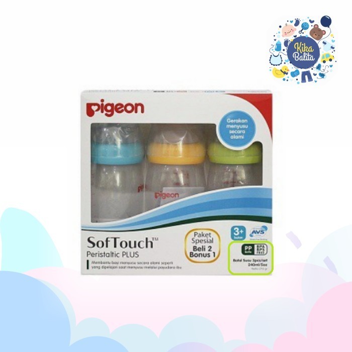 Jual Pigeon tol Susu Soft Touch Peristaltic Plus Wide Neck Beli 2 nus 1 | Shopee Indonesia