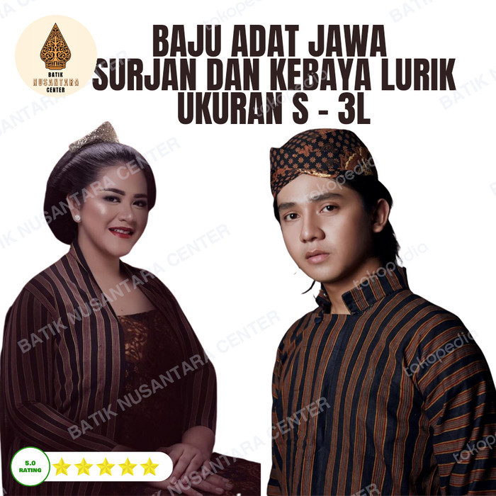 Jual Baju Batik Surjan Lurik Bahan Halu Pakaian Adat Jawa Tradisional ...