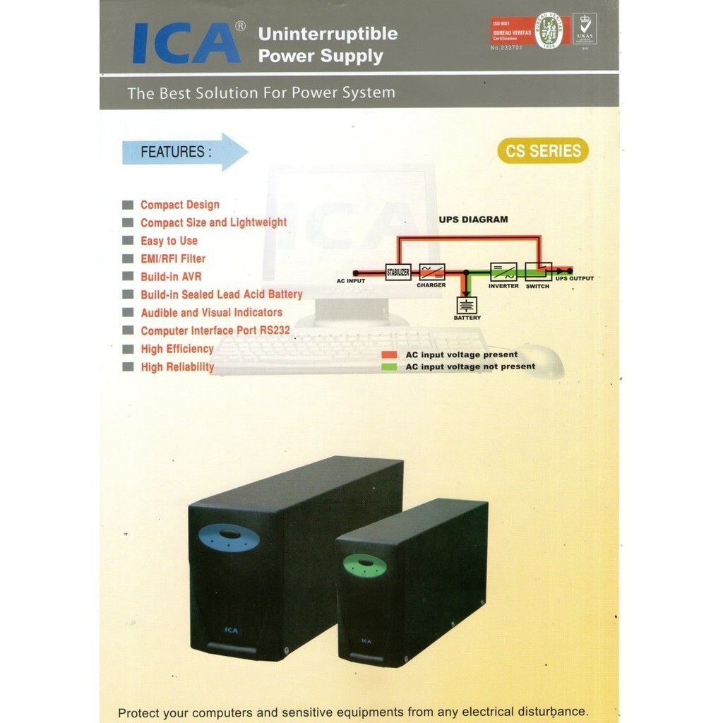 Jual UPS ICA TYPE CS1238 1200VA/600WATT | Shopee Indonesia