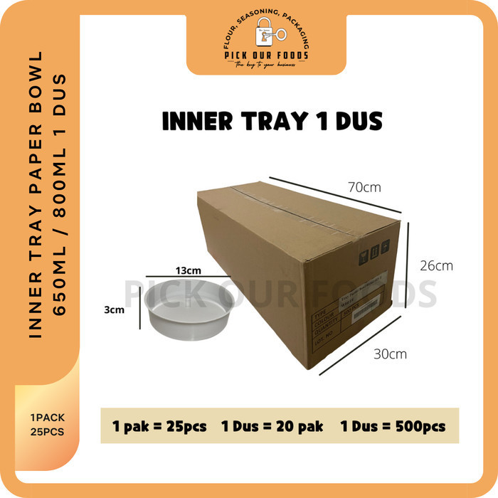 Jual INNER TRAY PAPER BOWL 650ML / 800ML 1 DUS | Shopee Indonesia