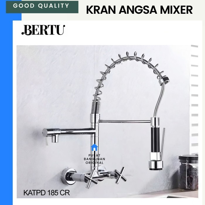 Jual Terbagus Kran Angsa Dapur Selang Tarik Instalasi Dinding Tembok ...