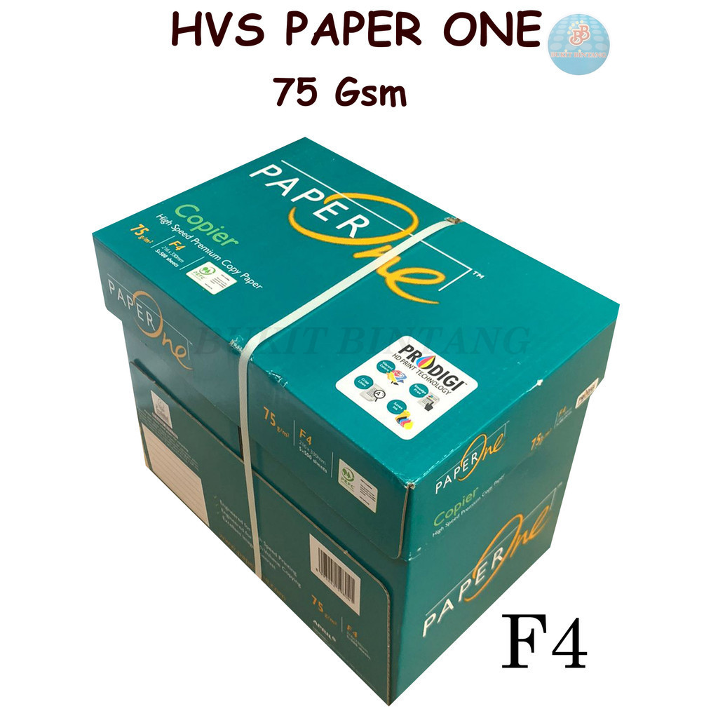 Jual Kertas HVS Paper One 75 Gsm Ukuran F4 ,1 Box / 5 RIM | Shopee ...