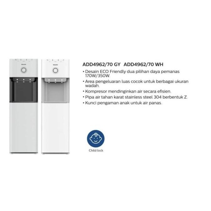 Jual Philips Dispenser Galon Bawah Low Watt Pipa Stainless Add4962/70 ...