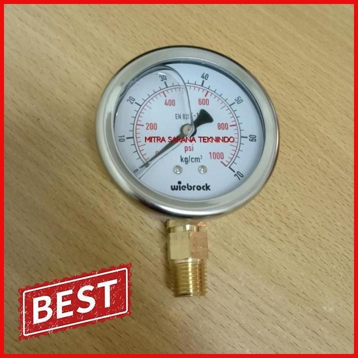 Jual [ADU] PRESSURE / PRESURE GAUGE RAKET STAINLESS 2,5 INCH 70 BAR 1000 PSI | Shopee Indonesia
