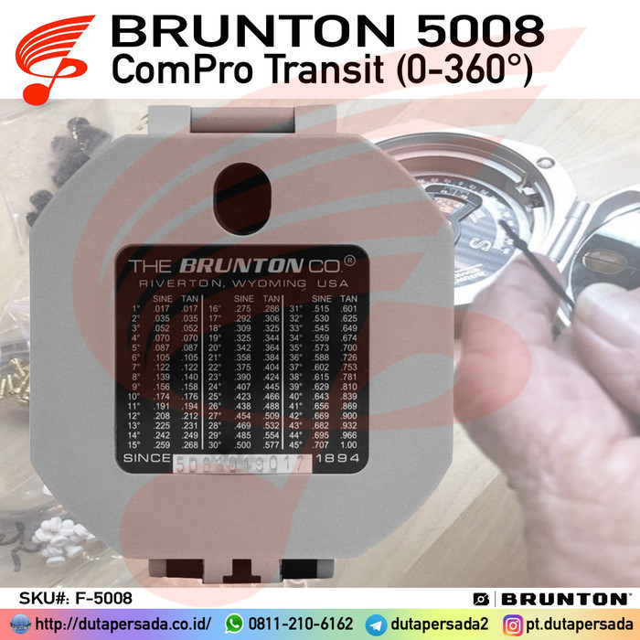 Jual Brunton 5008 Compro Pocket Transit Compass - Kompas Geologi ...