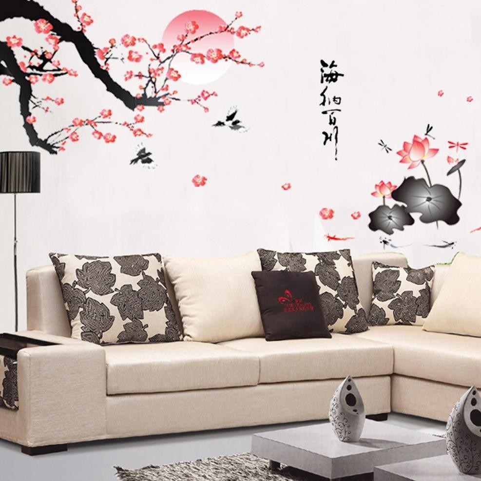 Jual Reliza Wall Sticker / Stiker Dinding Bunga Sakura Bulan Teratai ...