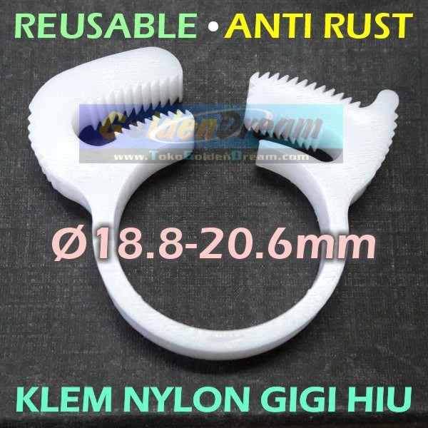 Jual 18.8-20.6Mm Klem Nylon Gigi Jaw Clamp Cable Plastik Selang Kabel ...