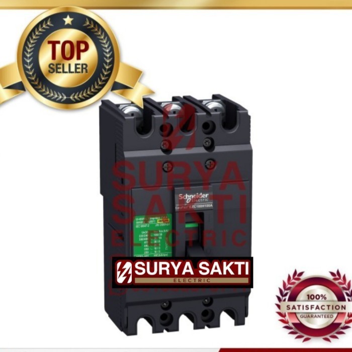 Jual NEW SERIES SCHNEIDER EASYPACT MCCB EZC100H 35A / 35 A 3P 30KA MCCB ...