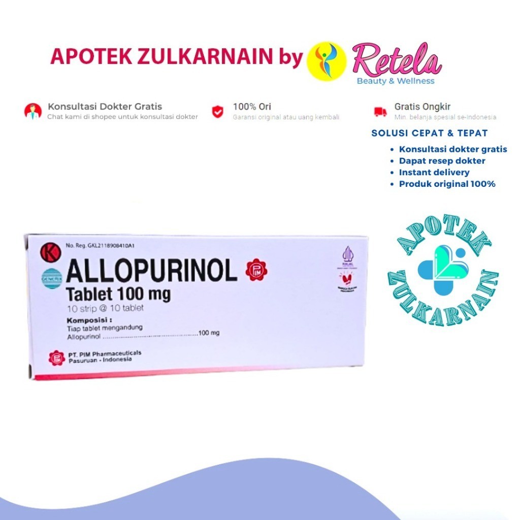 Jual Allopurinol 100Mg Box 10 Strip | Shopee Indonesia