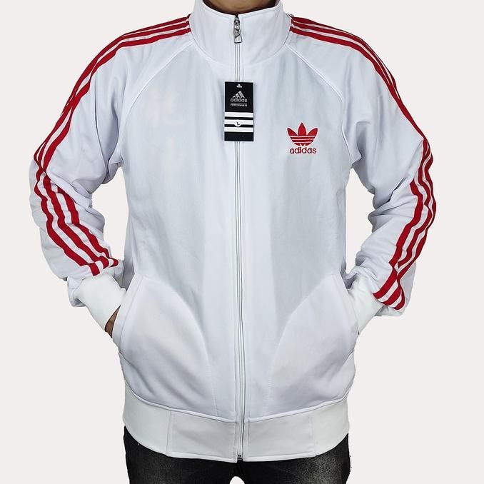 Jual JAKET ADIDAS FIREBIRD PUTIH LIST MERAH - JAKET TRAINING OLAH RAGA ...
