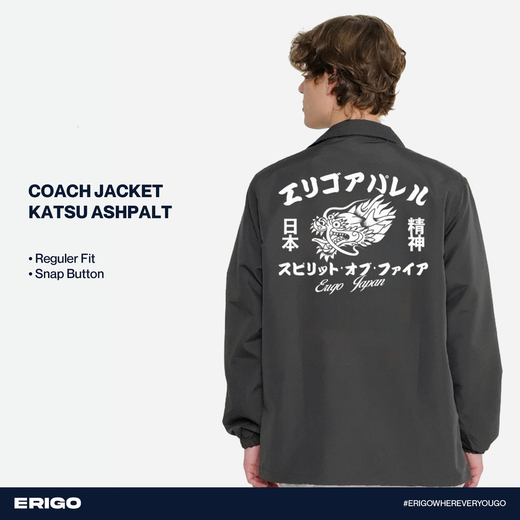 Jual Erigo Coach Jacket Graphic Katsu Asphalt | Shopee Indonesia