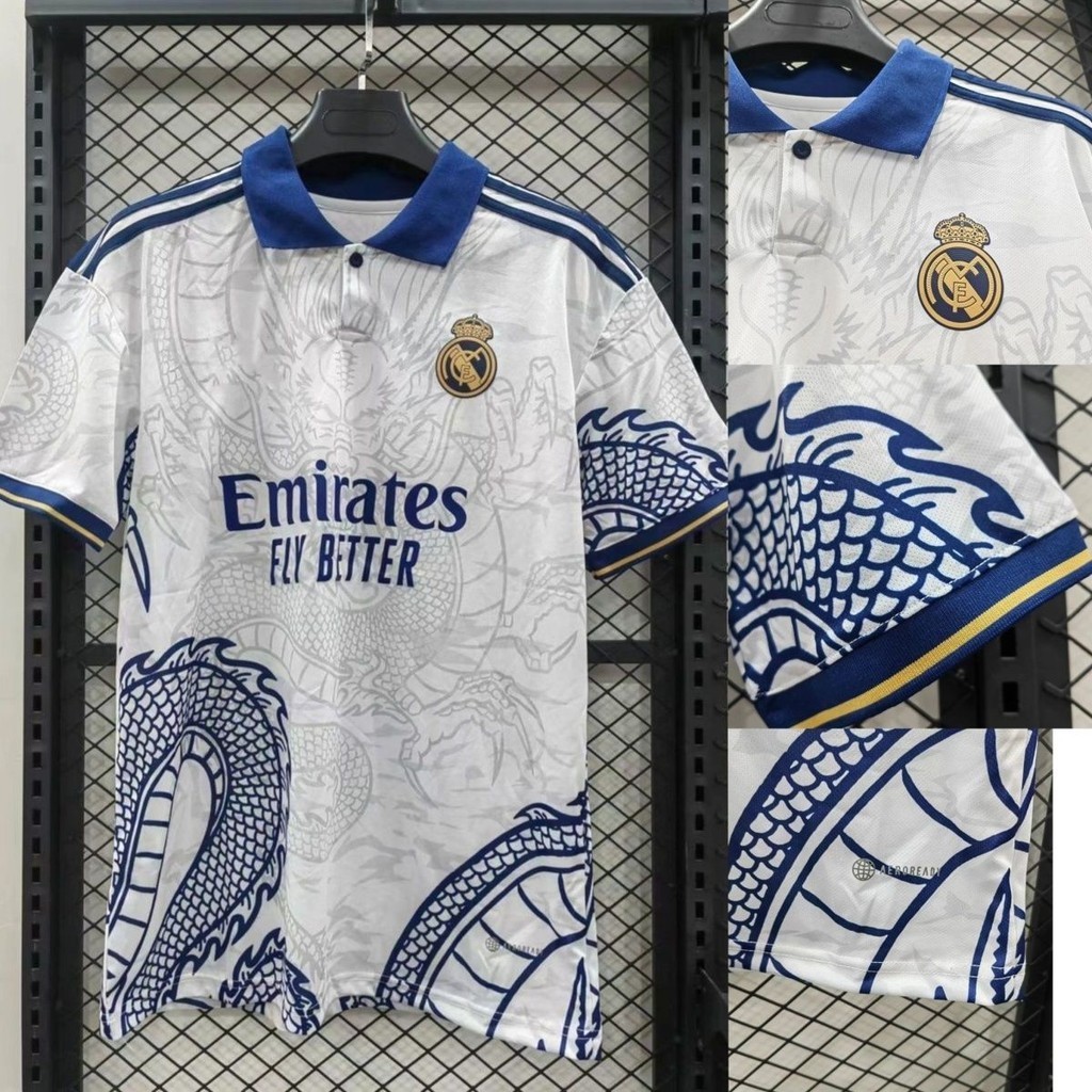 Jual Soccer Uniform Dragon Pattern Real Madrid Home Jersey Thai Version ...