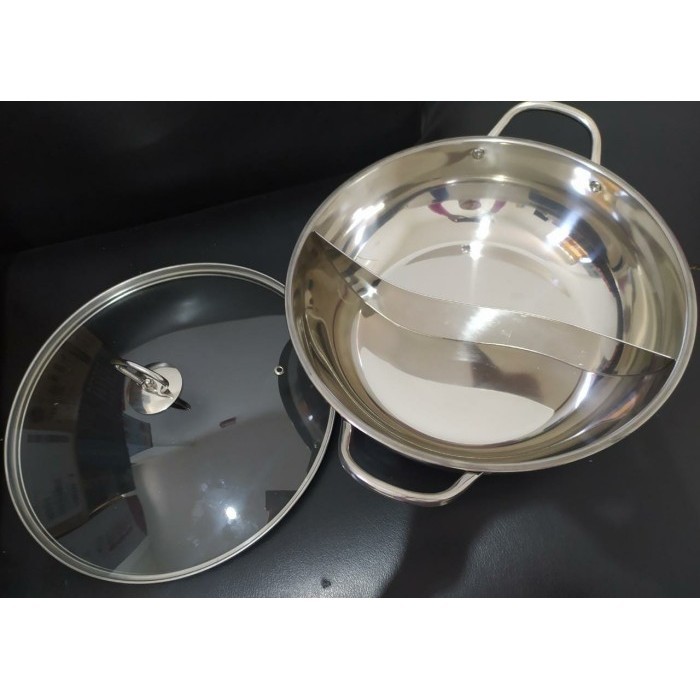 Jual Panci Shabu Sekat 2 Stainless Steel 32 Cm | Shopee Indonesia