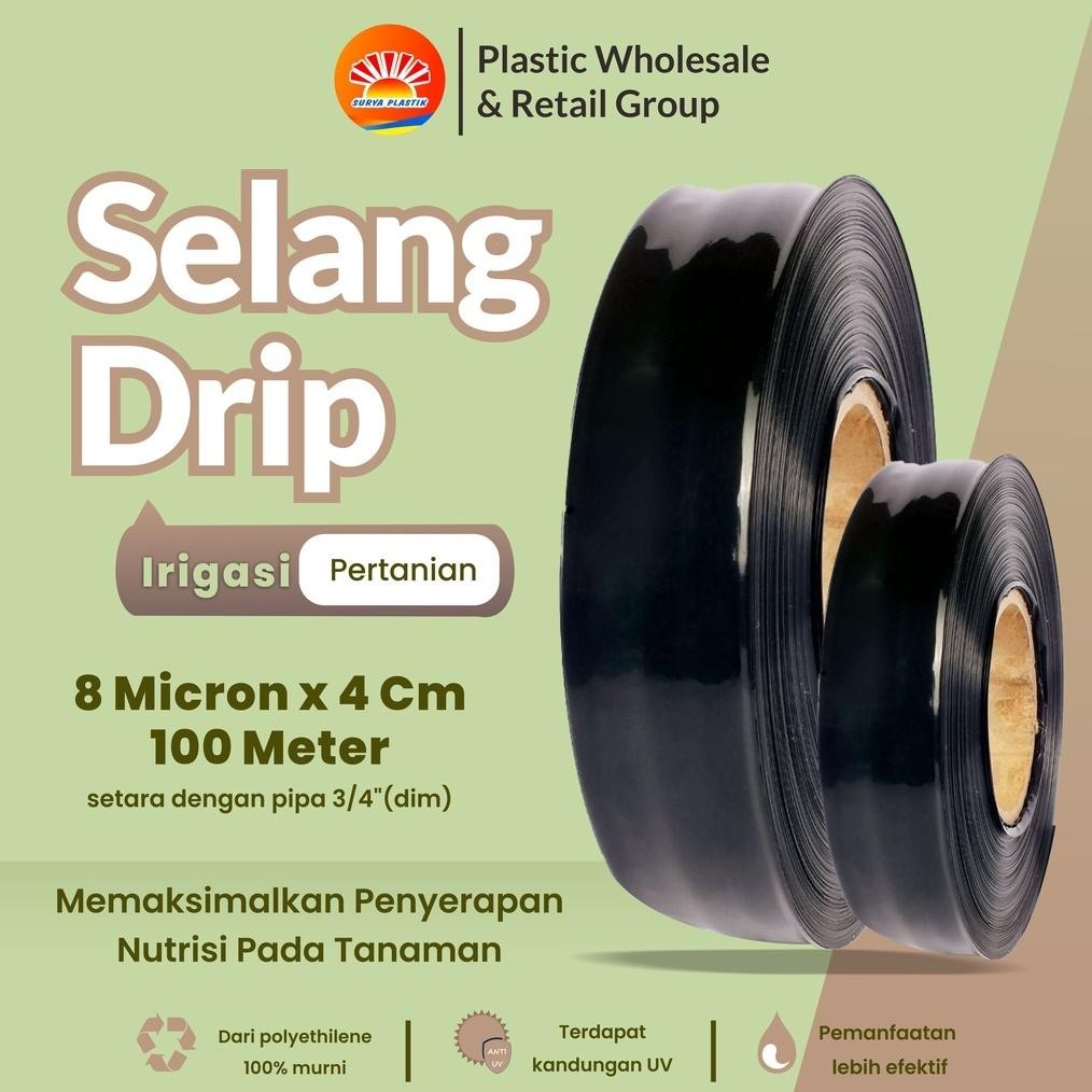 Jual Selang Drip 8 Micron 4 cm 100 meter - Pipa 3/4 inch | Shopee Indonesia