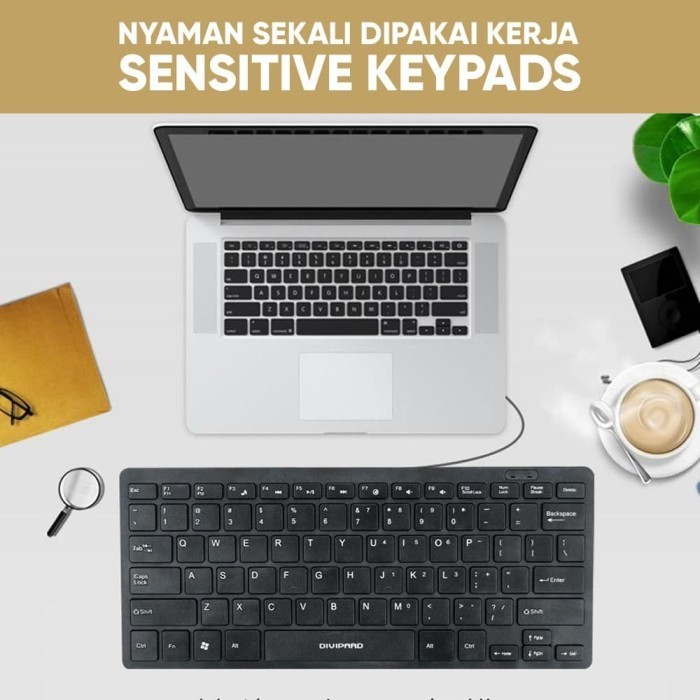 Jual Keyboard Usb Mini Standar Divipard Choco For Pc Laptop Android ...