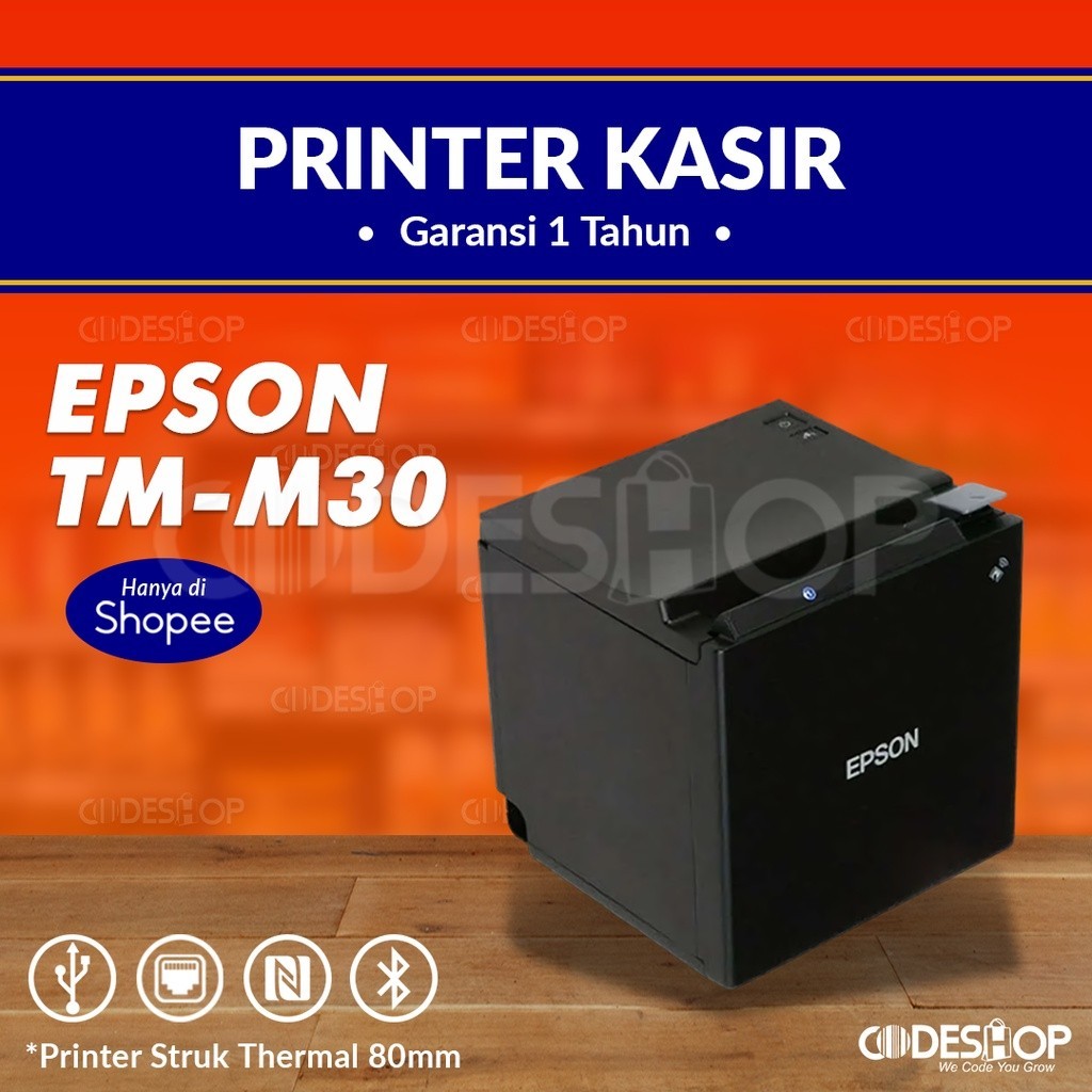 Jual PRINTER KASIR THERMAL EPSON TM-M30 | ANDROID & IOS ( USB LAN BLUETOOTH NFC ) | Shopee Indonesia