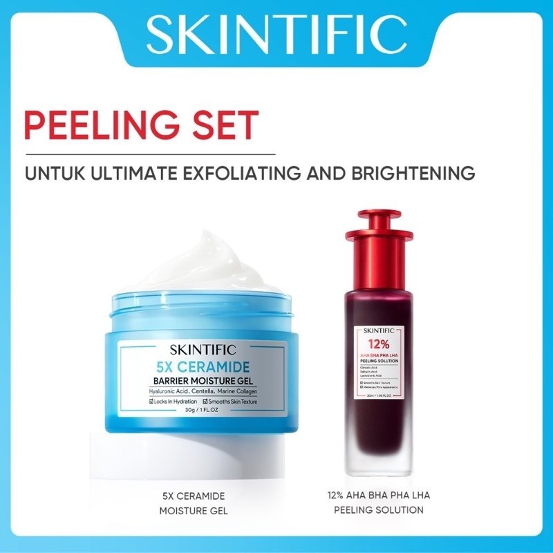 Jual READY ️ Skintific Peeling Set 12% AHA BHA PHA LHA Peeling Solution ...