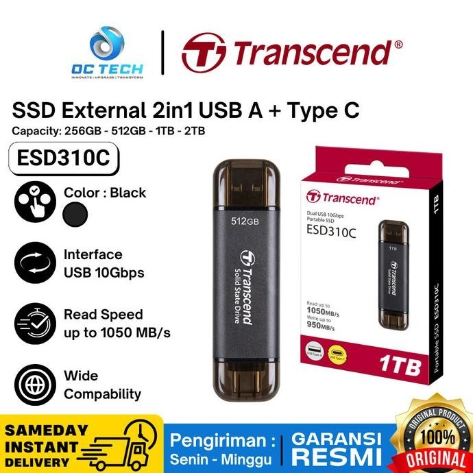 Jual HARGA DISC - SSD External Type C + A Transcend ESD310 ESD310C ... Jual HARGA DISC - SSD External Type C + A Transcend ESD310 ESD310C ...