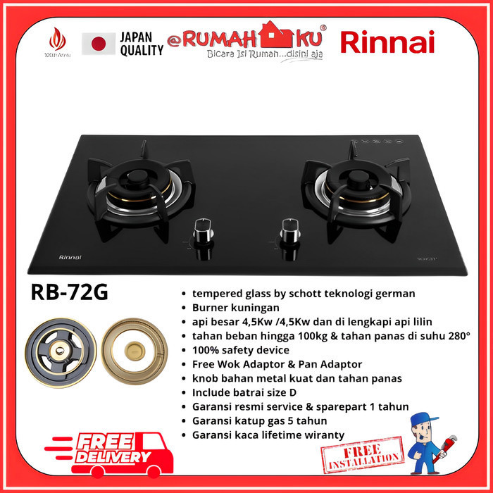 Jual KOMPOR RINNAI RB-72G BUILT IN HOB | Shopee Indonesia