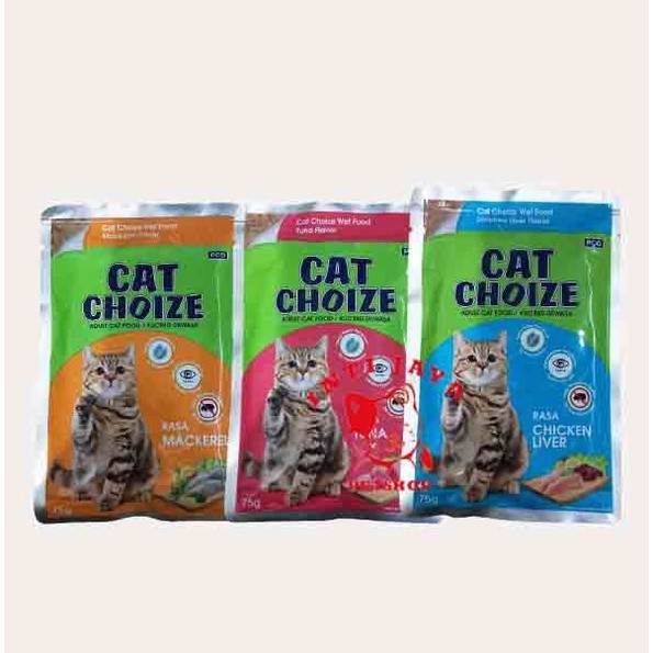 Jual Makanan Kucing Basah Cat Choize Pouch Adult 75gr 12 pcs All Varian ...