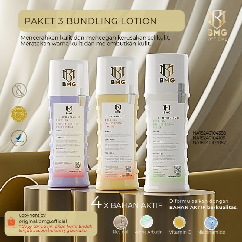 Jual BMG - 100 PAKET RESELLER LOTION ISI 3 PUTIH UNGU KUNING BPOM ...